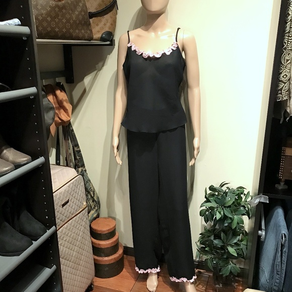 Intimates & Sleepwear | Black Pink Two Piece Sheer Pajamas | Poshmark